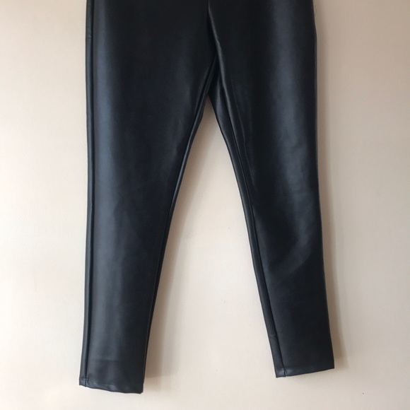 Leith | Pants & Jumpsuits | Leith Black Stretch Leather Leggings Pants ...